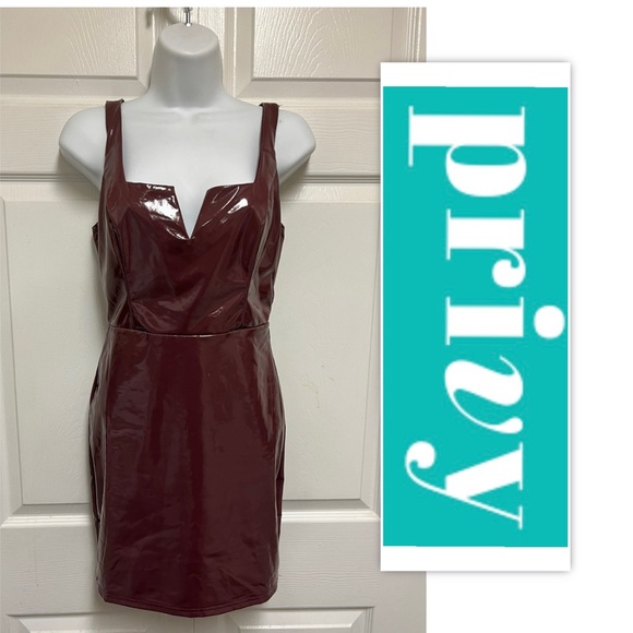 privy | Dresses | Privy Deep Mauve Plunging V Stretch Vinyl Mini Dress ...